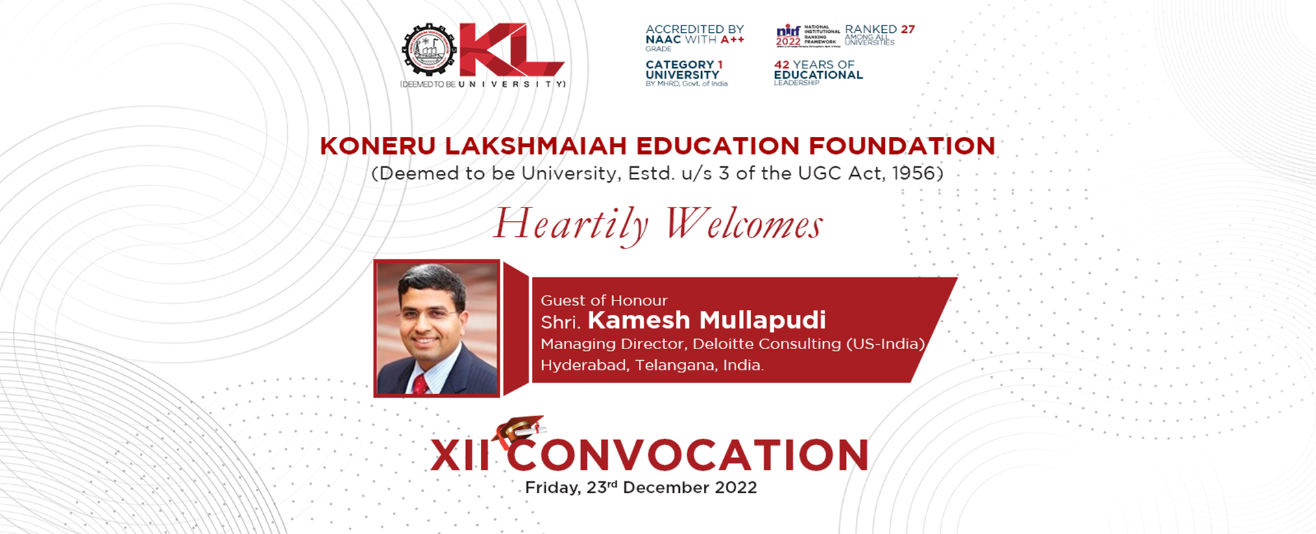 Welcome to K L Deemed to be University