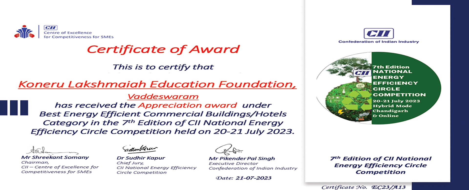 Awards - KLEF Deemed to be University